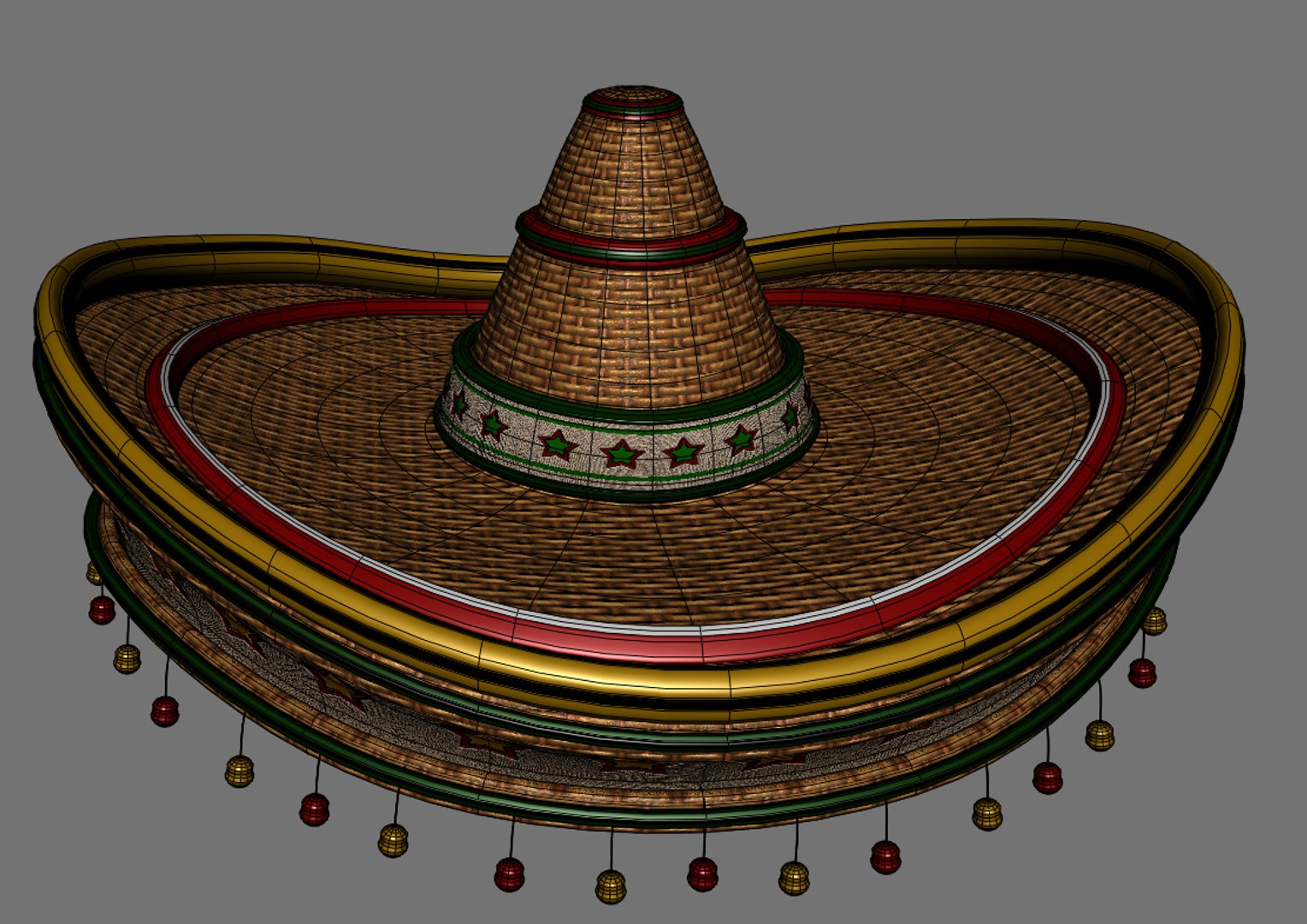 mexican hat cartoon 3d model