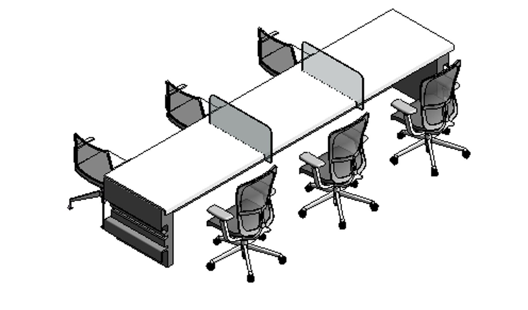 3D Model Office Table Adjustable Chairs - TurboSquid 1319255
