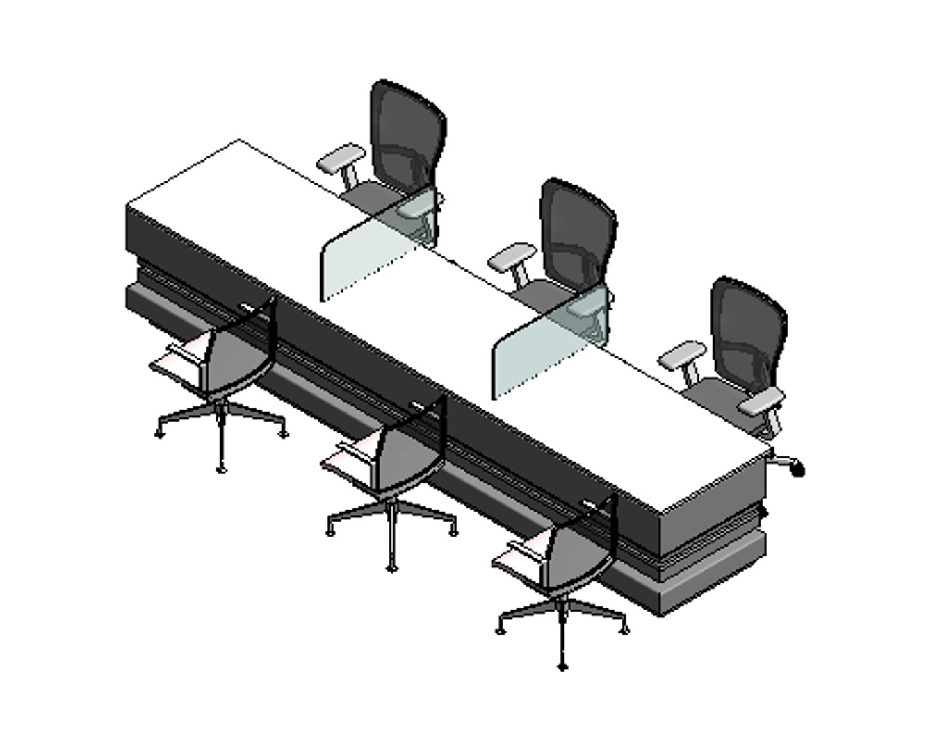 3D Model Office Table Adjustable Chairs - TurboSquid 1319255