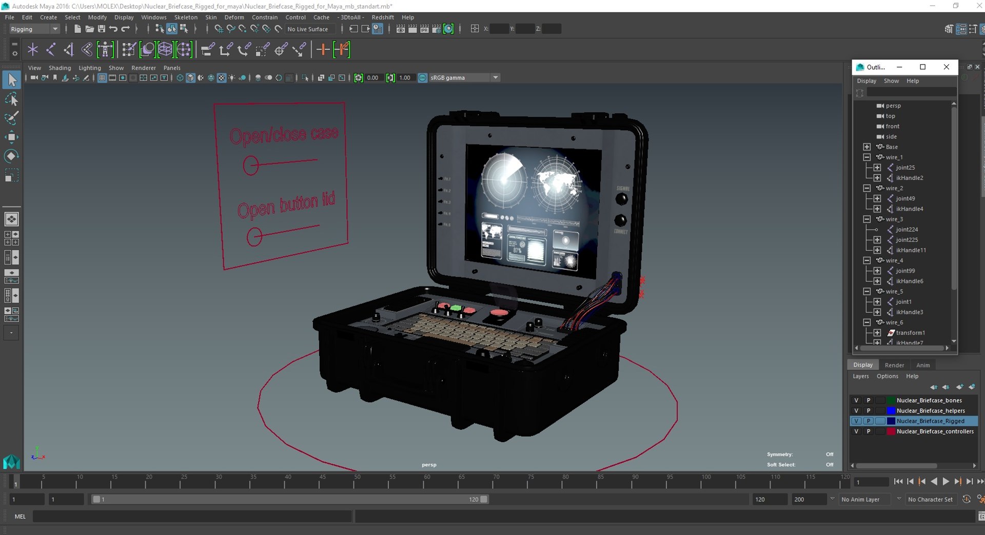 Nuclear Briefcase Rigged For Maya 3D Model - TurboSquid 2048578