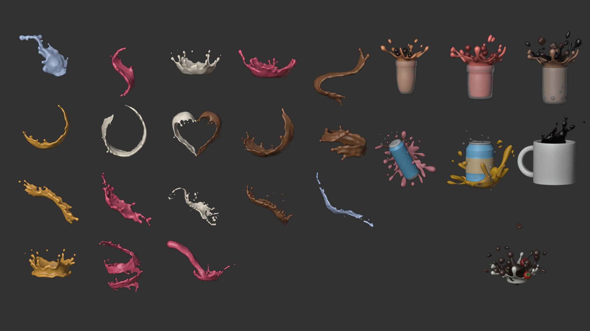 3D Splash Assets Pack For Blender 3D Model - TurboSquid 2331963