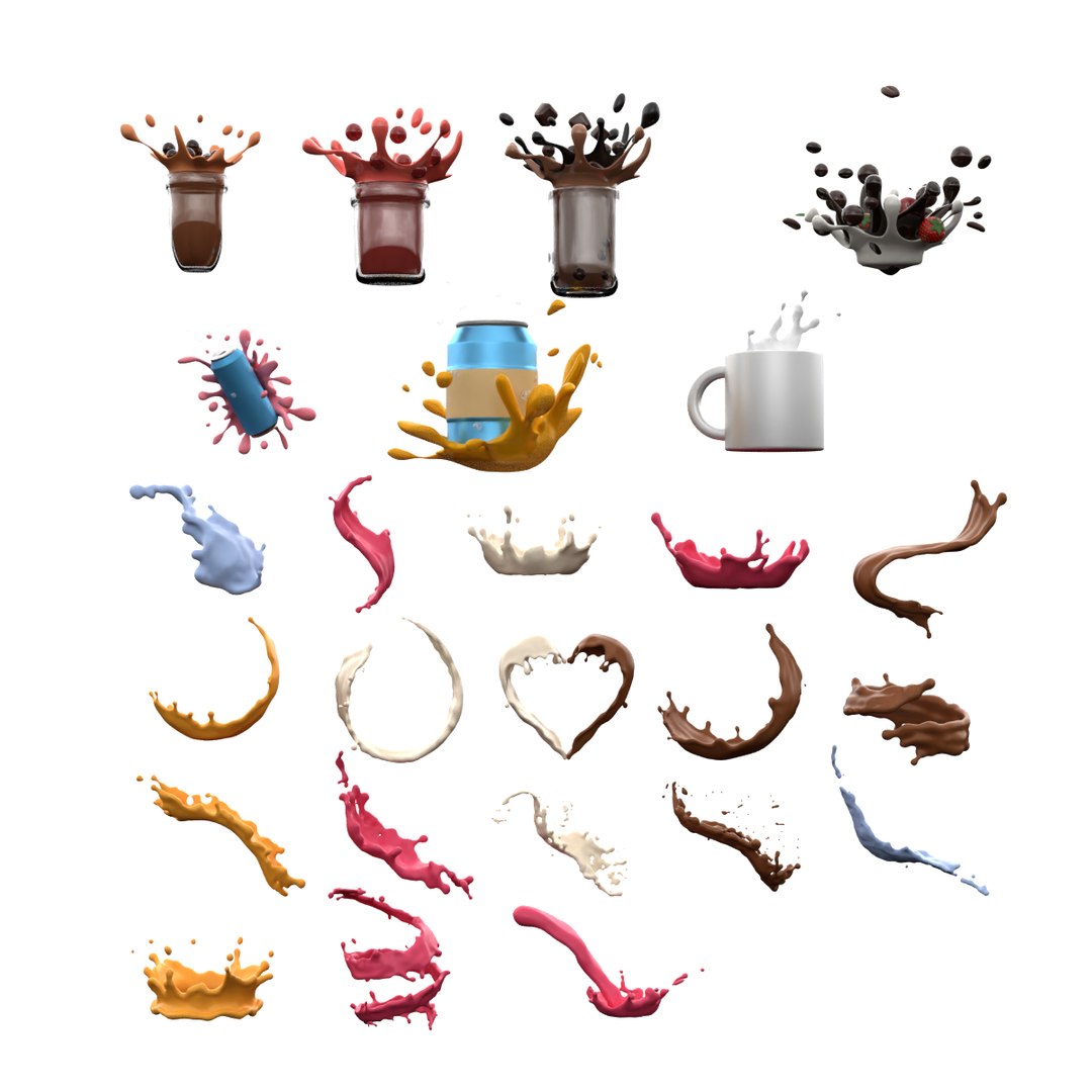 3D Splash Assets Pack For Blender 3D Model - TurboSquid 2331963
