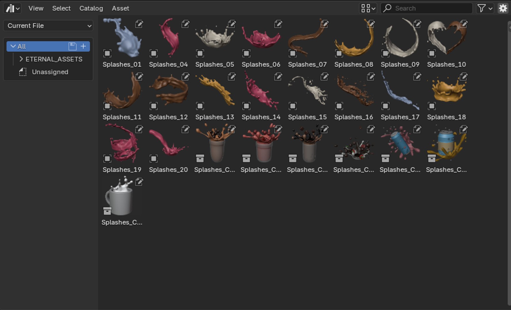 3D Splash Assets Pack For Blender 3D Model - TurboSquid 2331963