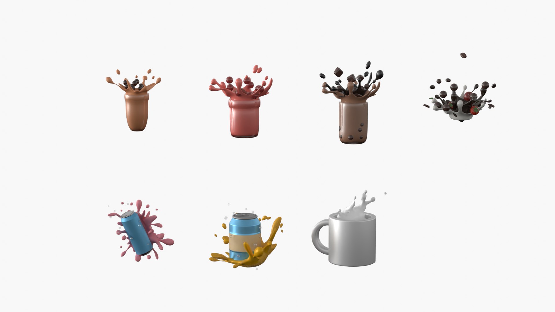 3D Splash Assets Pack For Blender 3D Model - TurboSquid 2331963