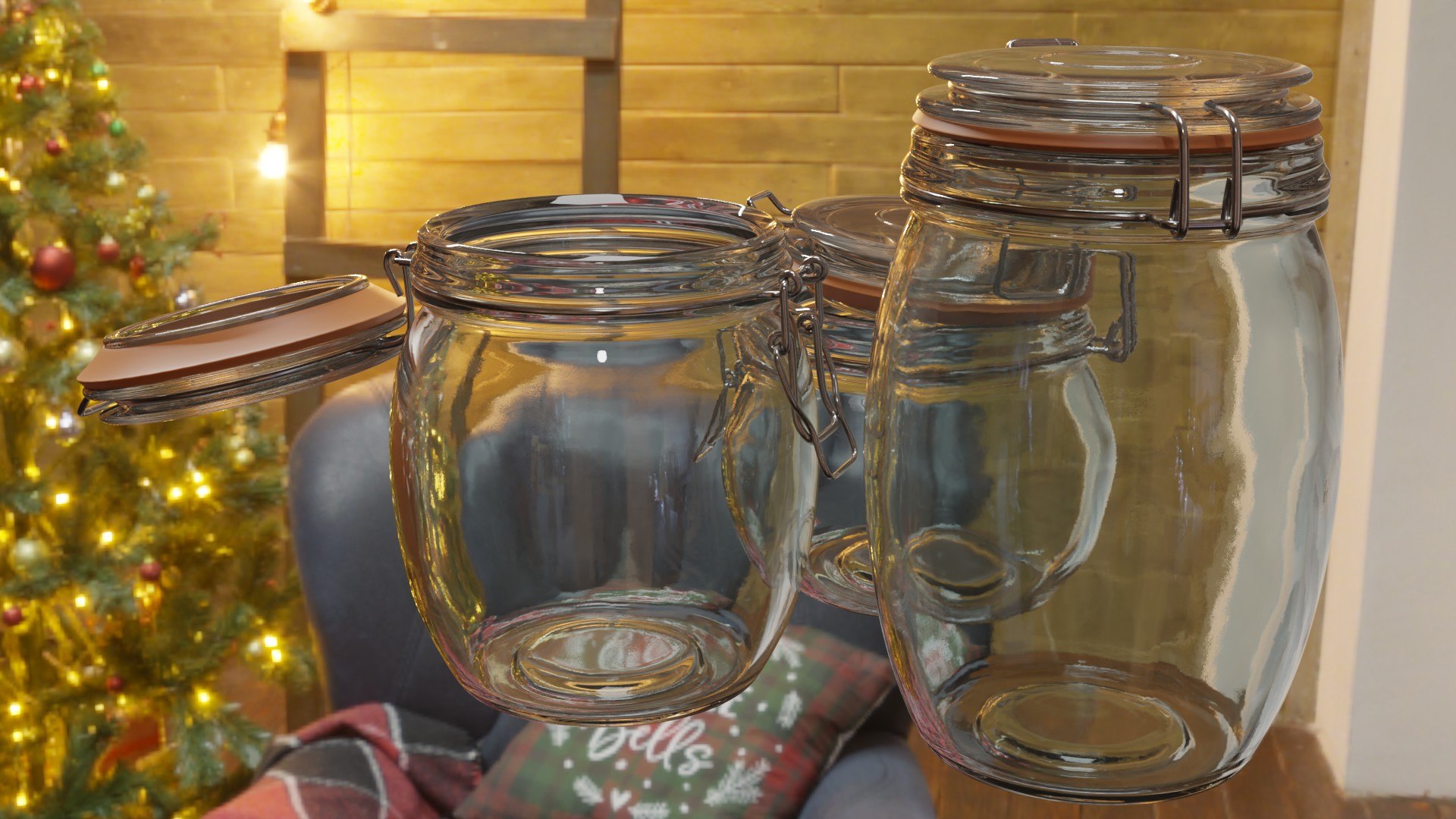 Glass Jars Set Model - TurboSquid 2138576