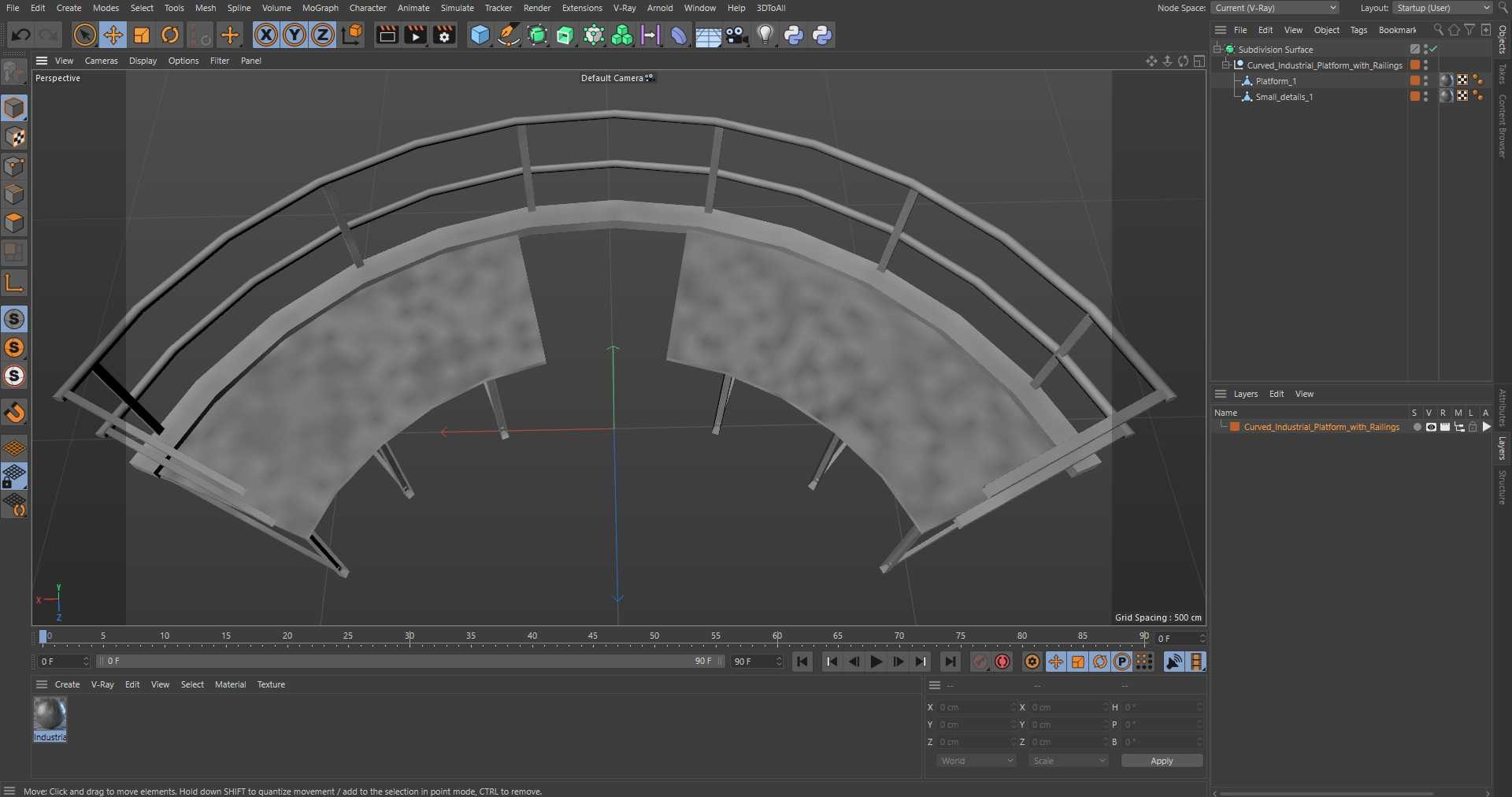 Curved Industrial Platform With Railings 3D - TurboSquid 2371446