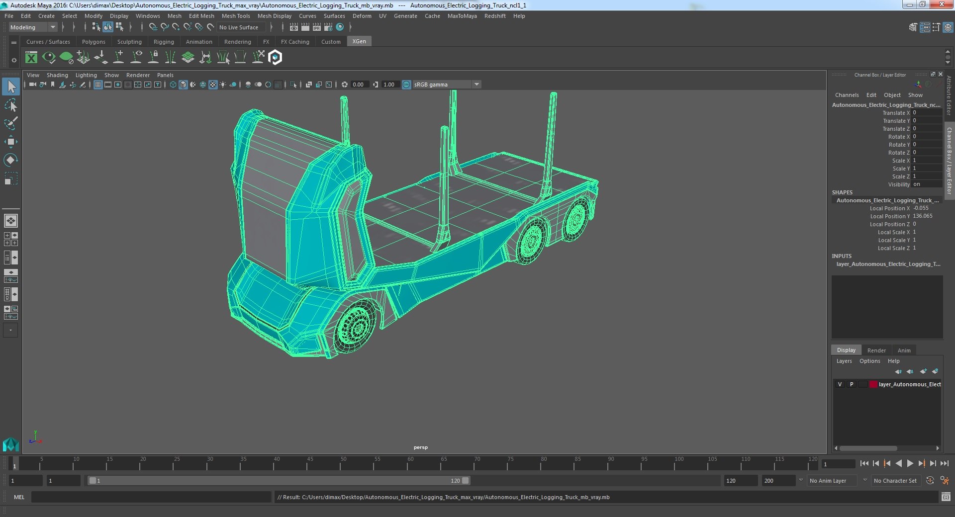 Autonomous electric logging truck vehicle 3D model - TurboSquid 1636634