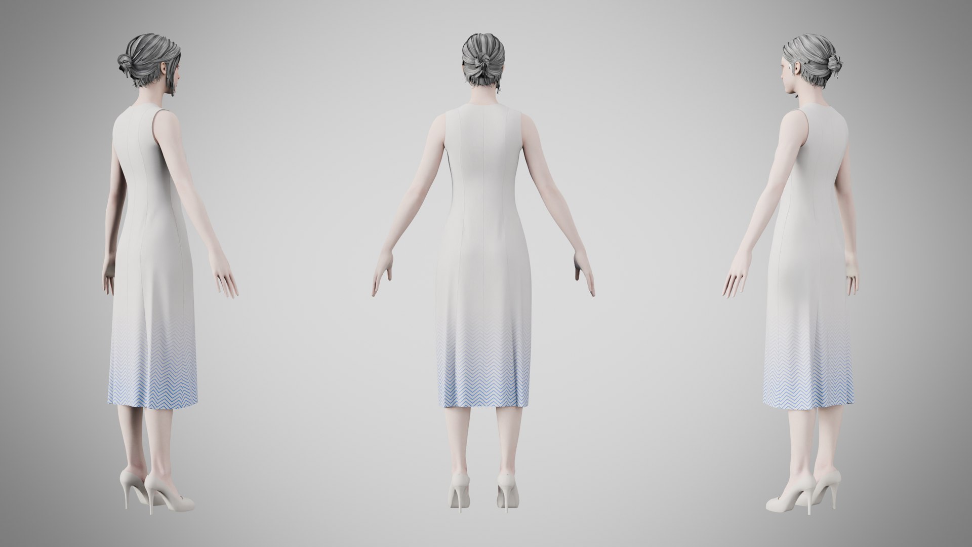 Dress 43 Silver Feather 3D Model - TurboSquid 2522368