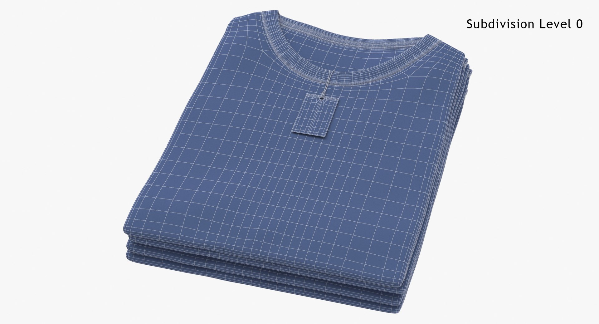 3D Female Crew Neck Folded Stacked With Tag Color Variations 01 Model ...