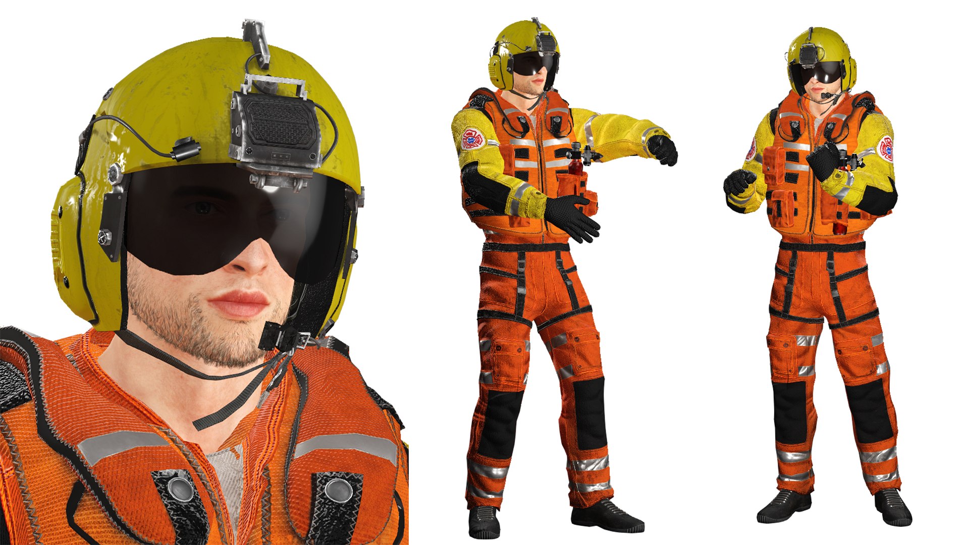 3D Realistic Rigged Helicopter Pilot Man Character 3D Model ...