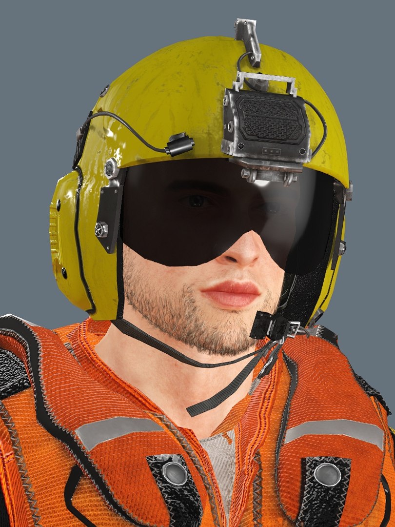 3D Realistic Rigged Helicopter Pilot Man Character 3D Model ...