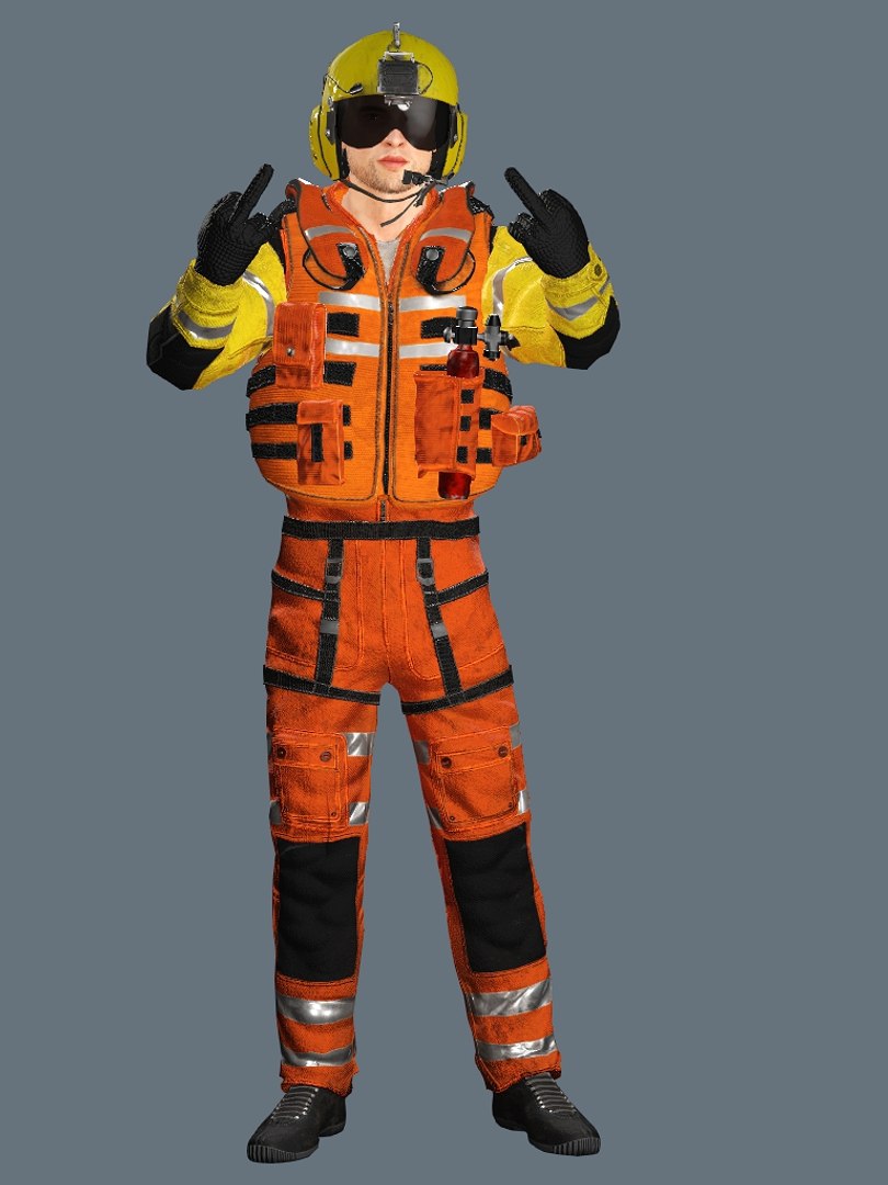 3D Realistic Rigged Helicopter Pilot Man Character 3D Model ...