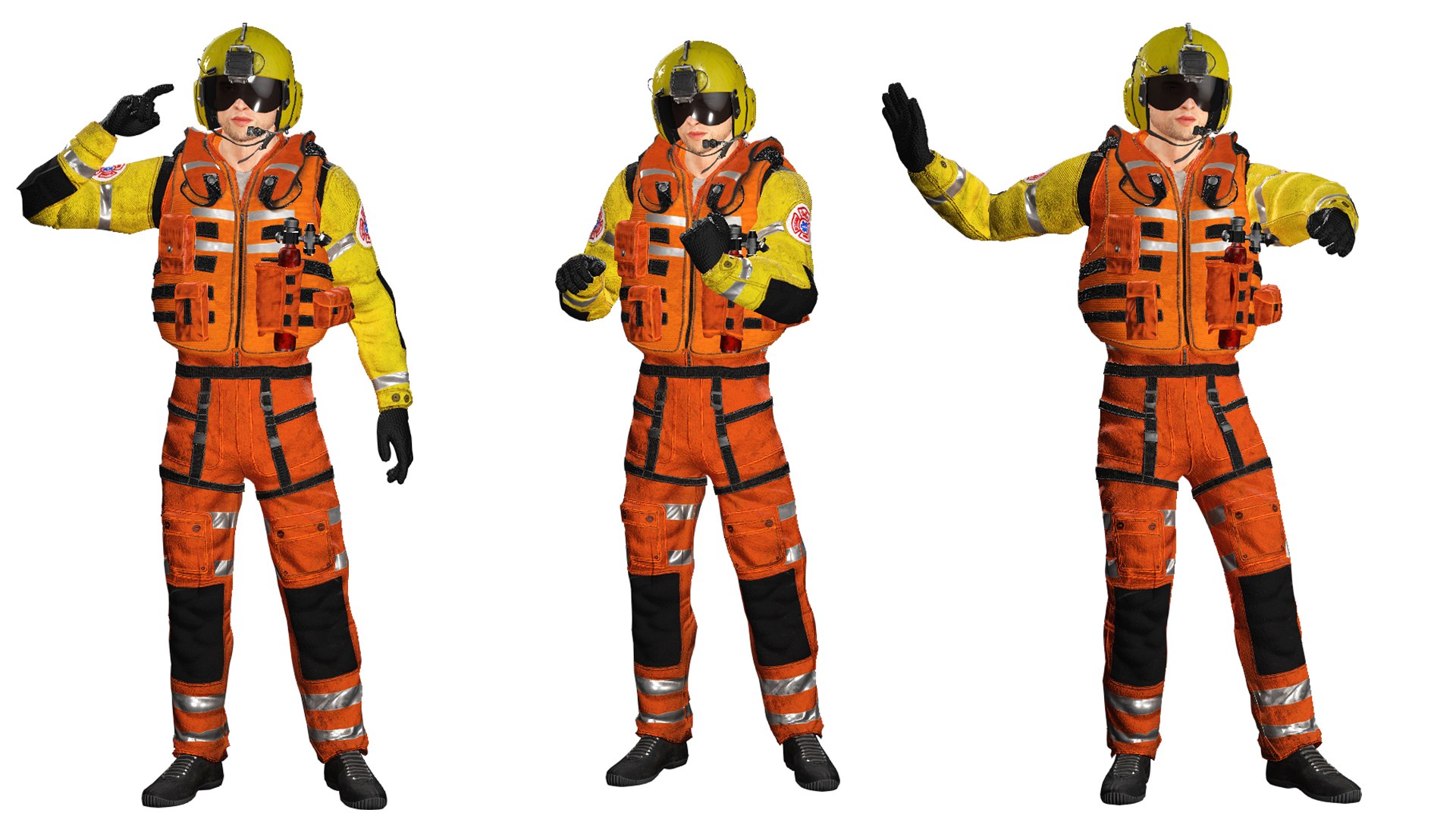 3D Realistic Rigged Helicopter Pilot Man Character 3D Model ...