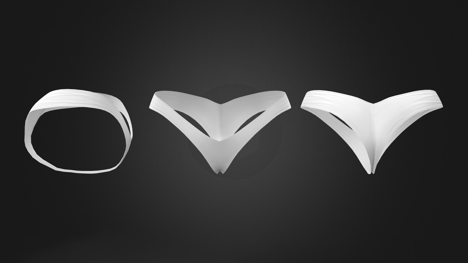 3D Model Shiny Leather V Shape Micro Shorts - TurboSquid 1739072