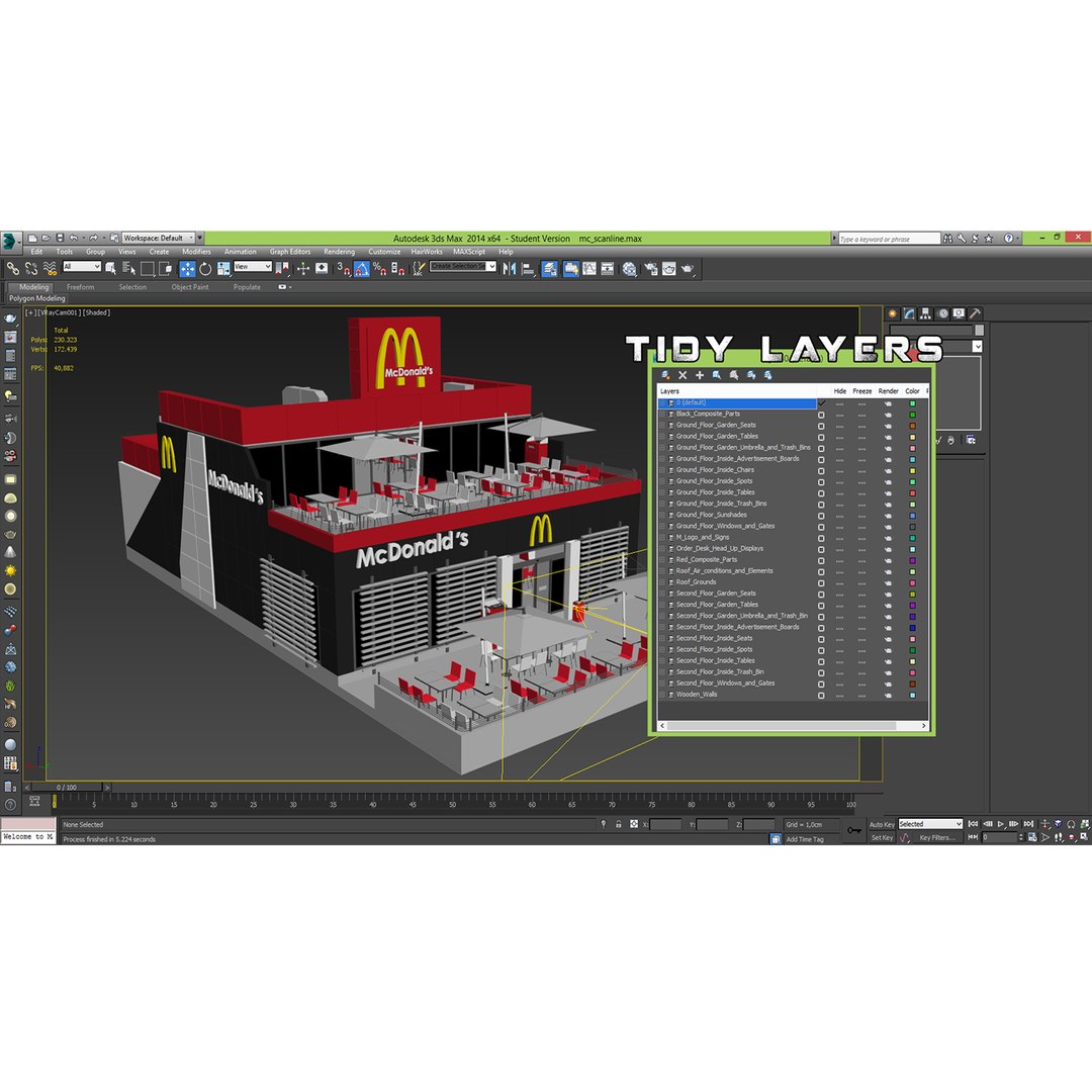 mc donalds restaurant mcdonalds 3d model