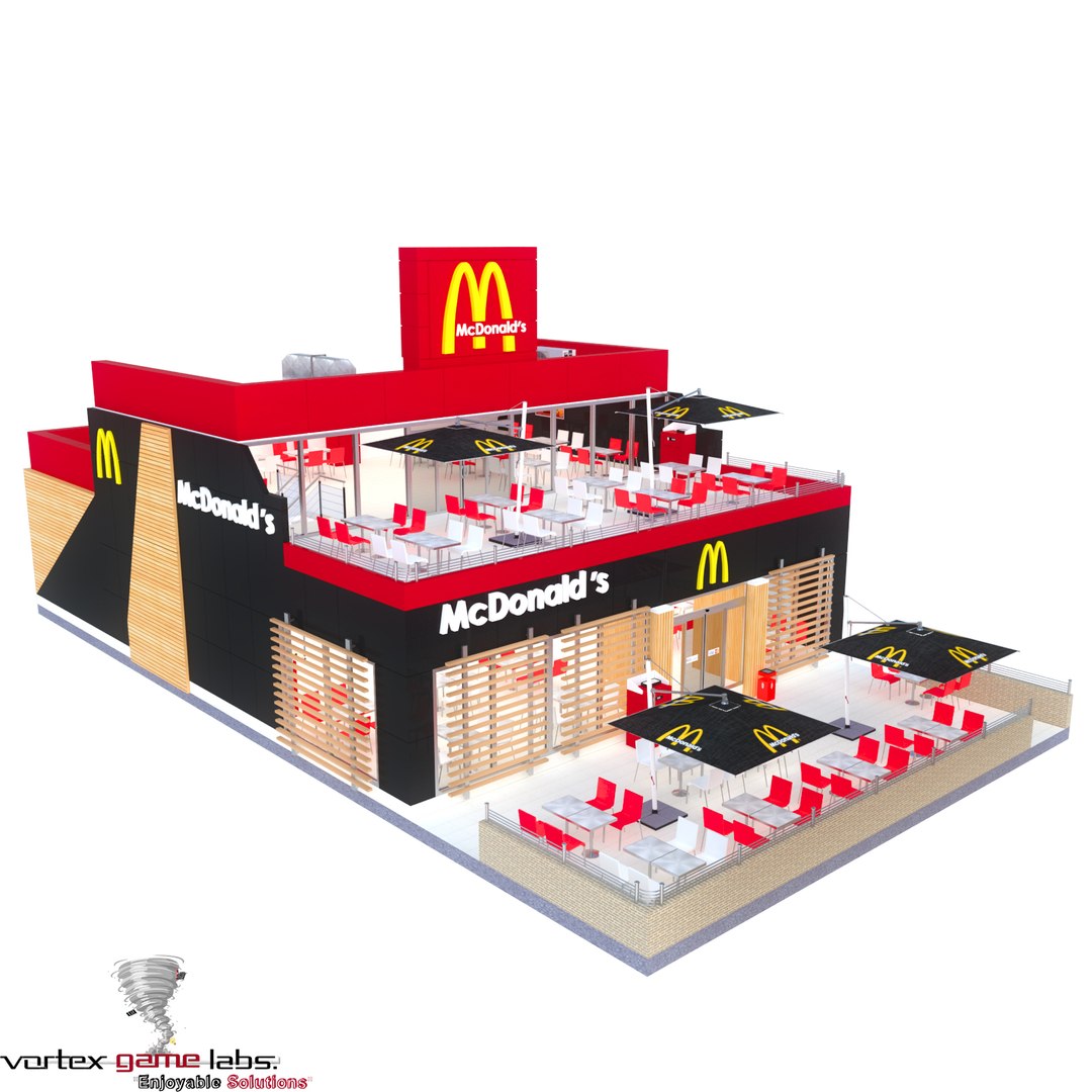 mc donalds restaurant mcdonalds 3d model