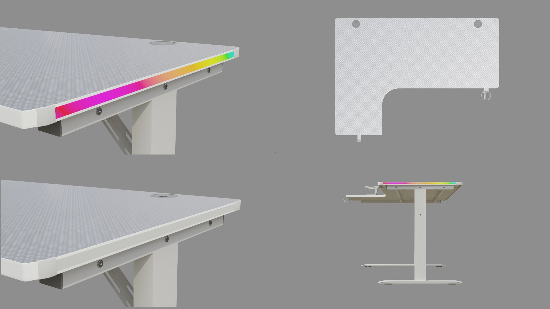 3D Corner Gaming Desk - White - TurboSquid 2254414