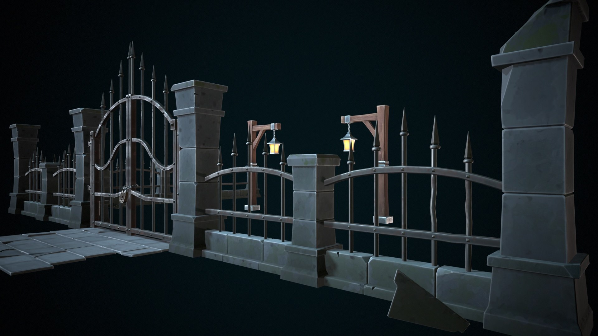 3D Stylized Gate - TurboSquid 2249939