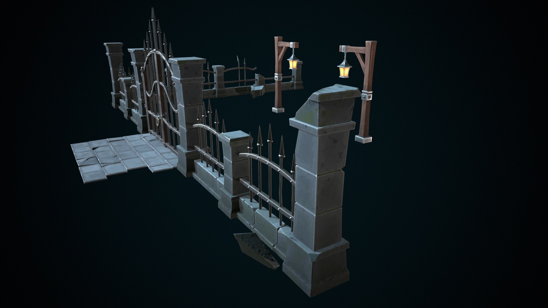 3D Stylized Gate - TurboSquid 2249939