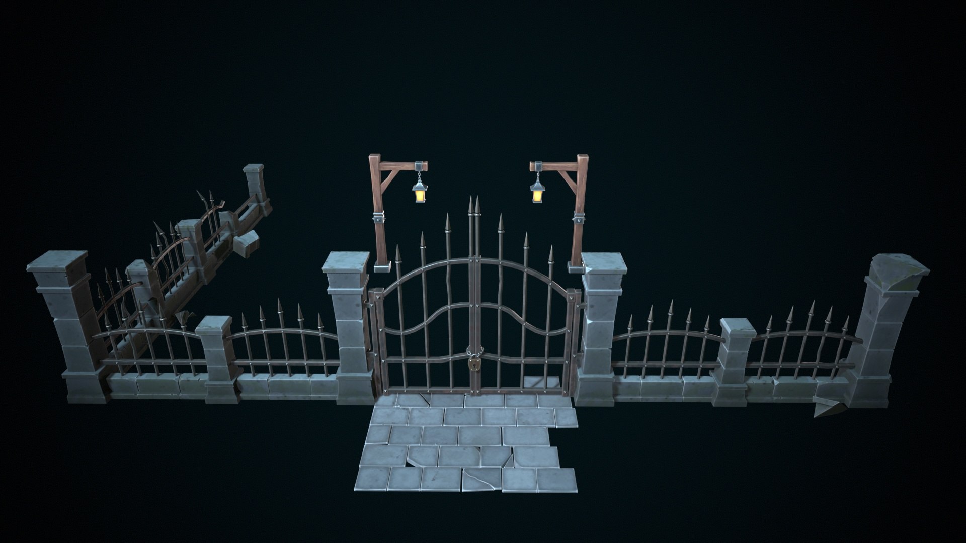3D Stylized Gate - TurboSquid 2249939