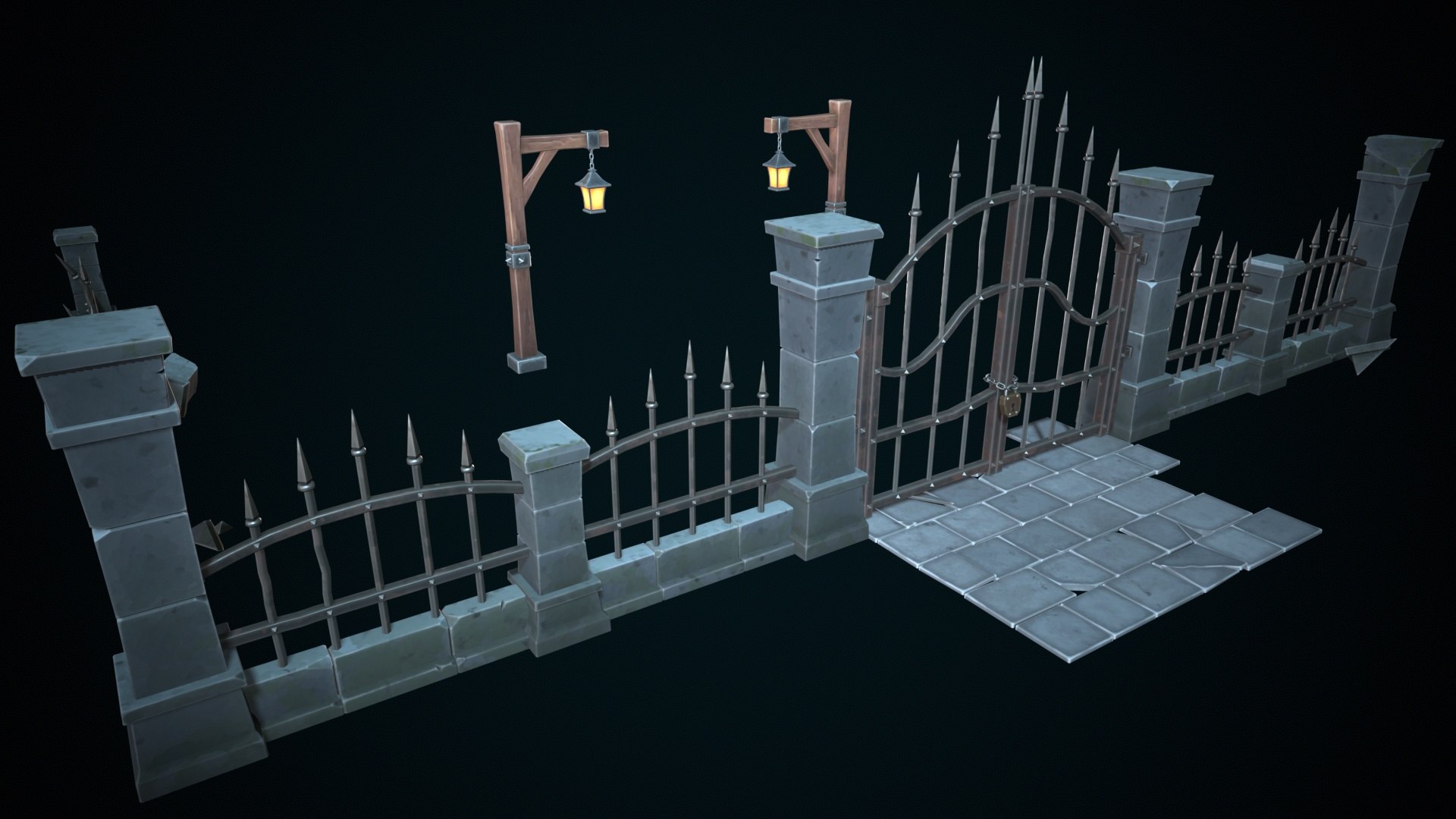 3D Stylized Gate - TurboSquid 2249939