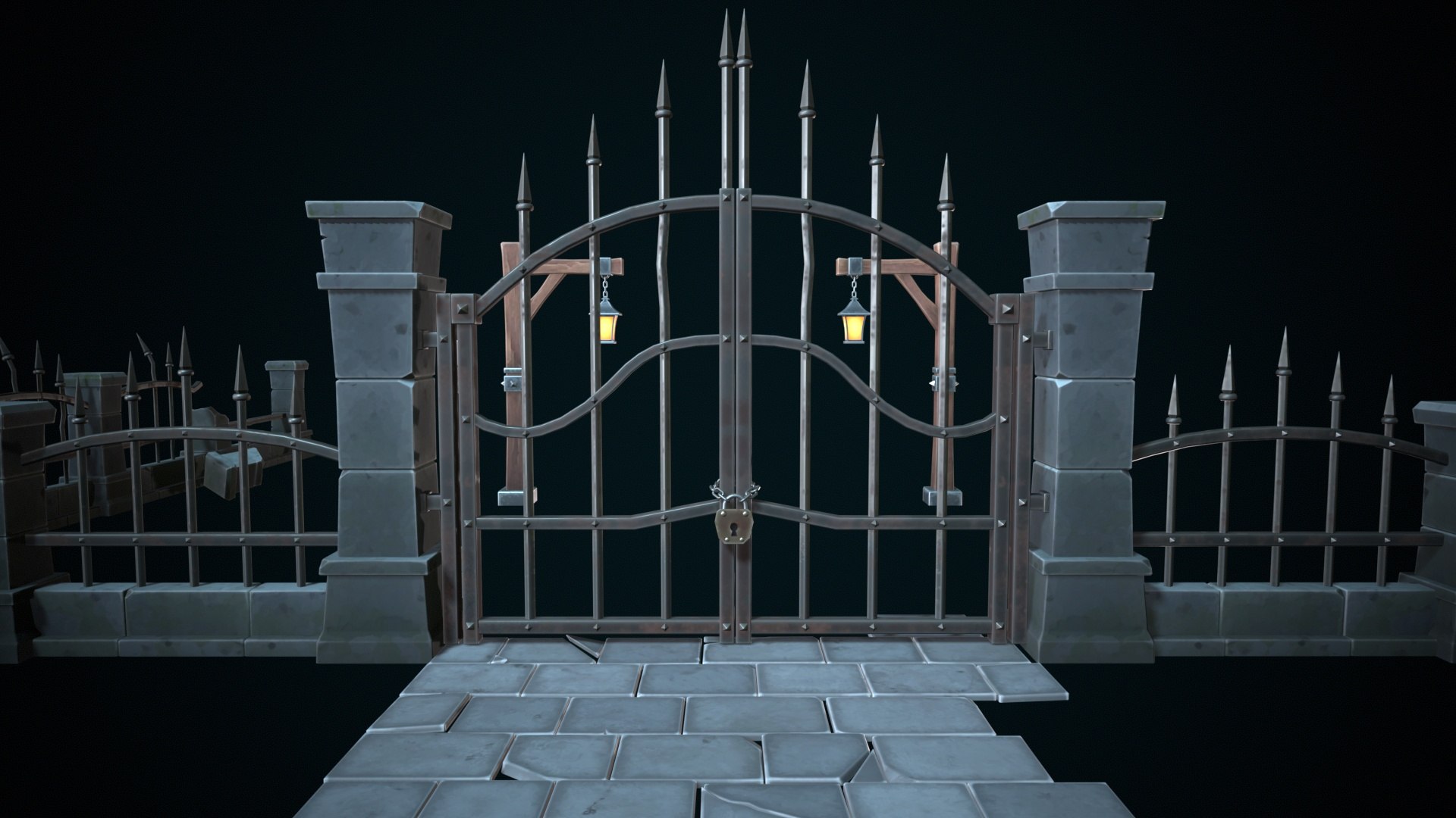 3D Stylized Gate - TurboSquid 2249939