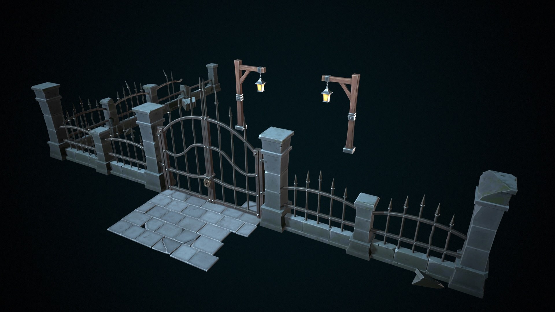 3D Stylized Gate - TurboSquid 2249939