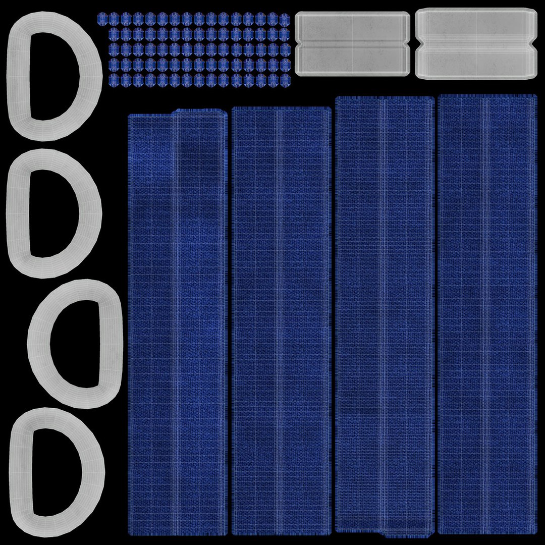 3d Model Realistic D-ring Belt Blue