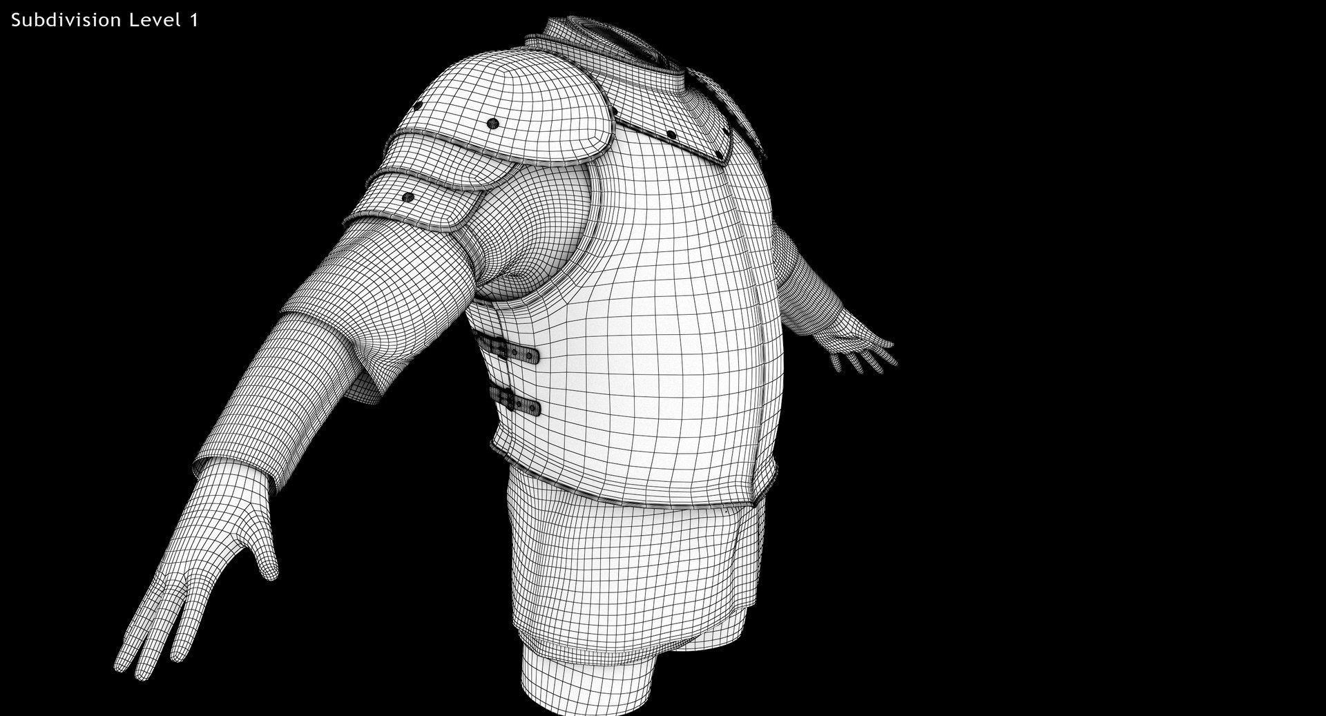 medieval fantasy half-plate armor 3d model