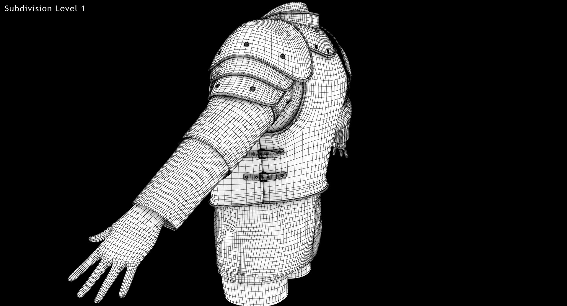 medieval fantasy half-plate armor 3d model