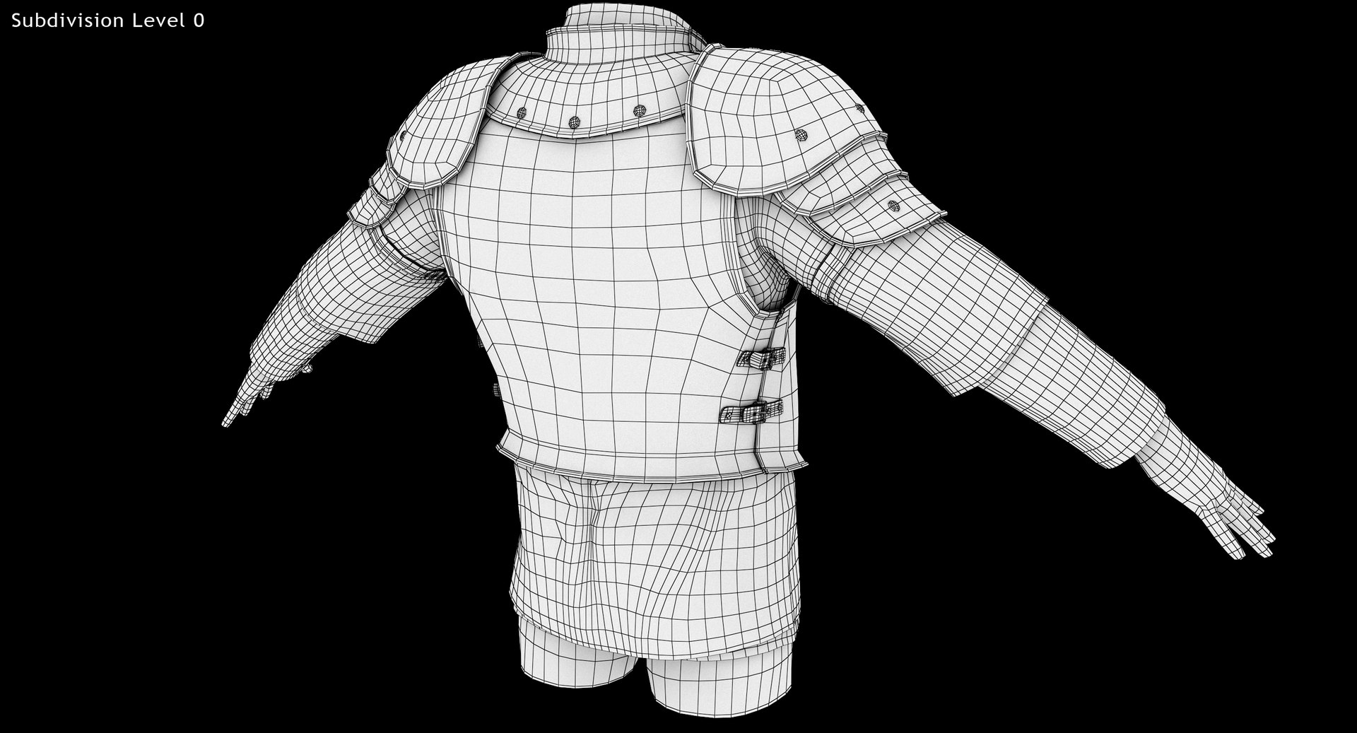 medieval fantasy half-plate armor 3d model