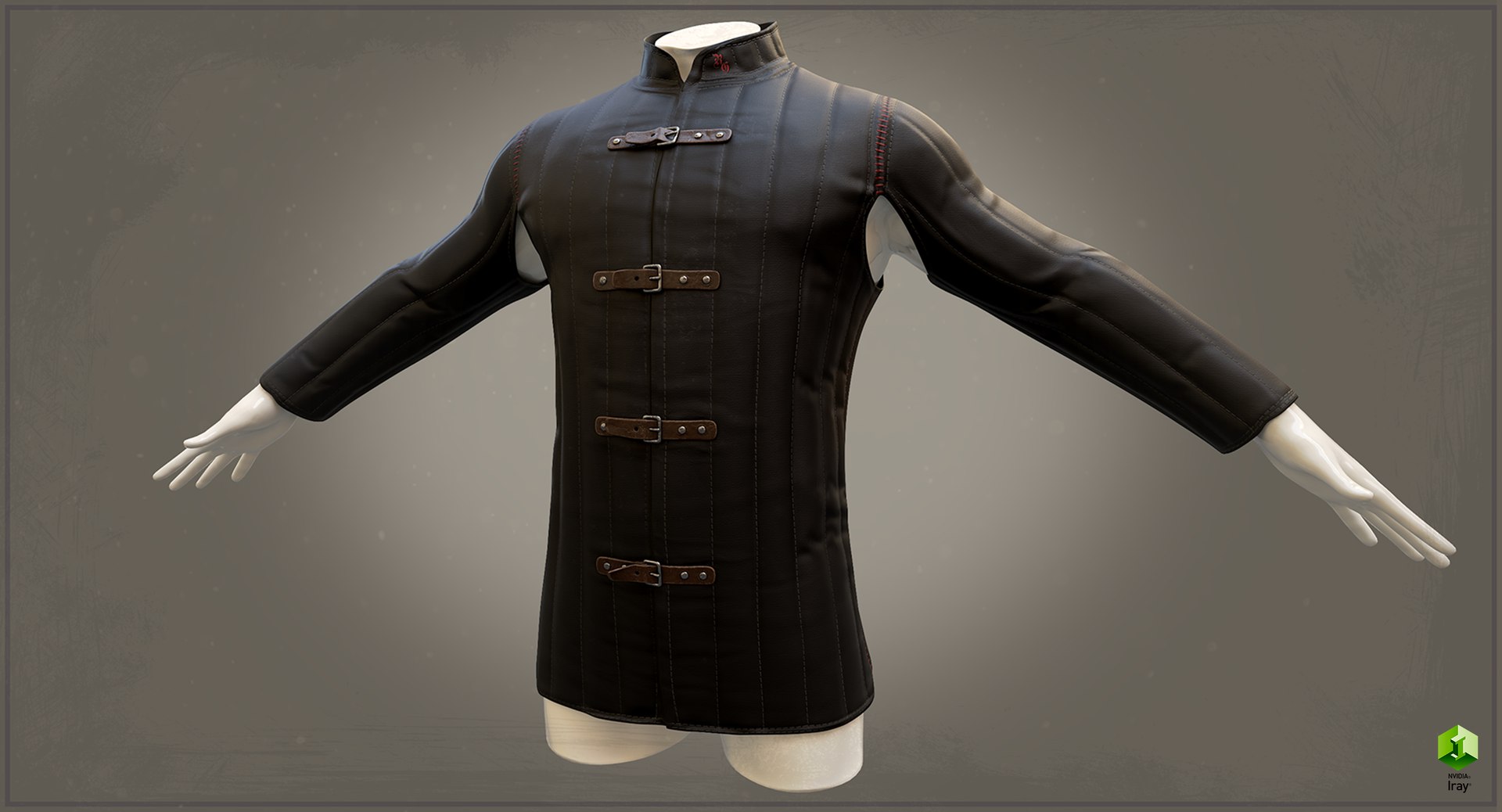 medieval fantasy half-plate armor 3d model