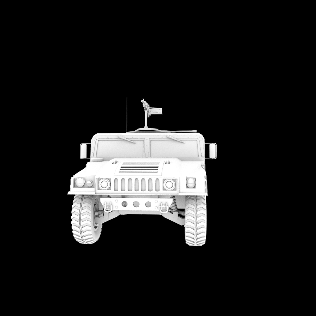 3d Military Humvee Machine Gun Model