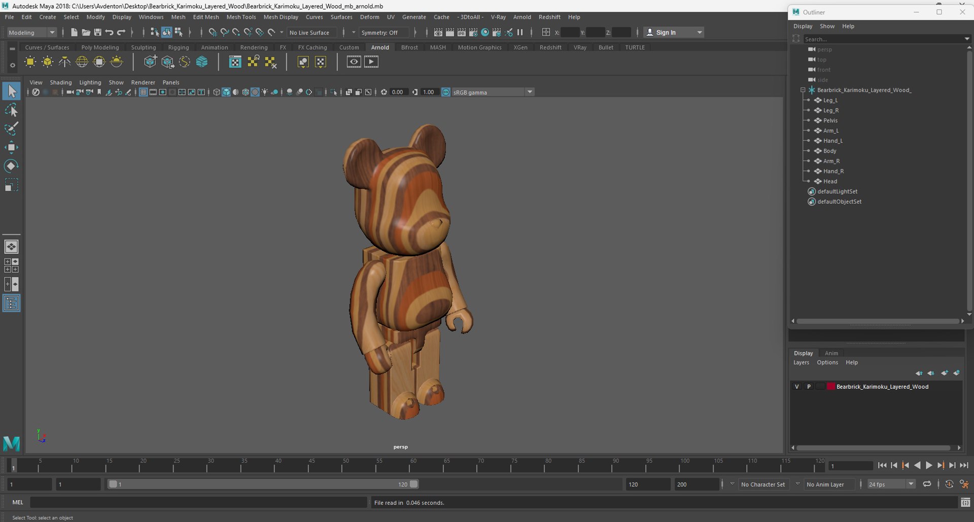 3D Bearbrick Karimoku Layered Wood - TurboSquid 2271596