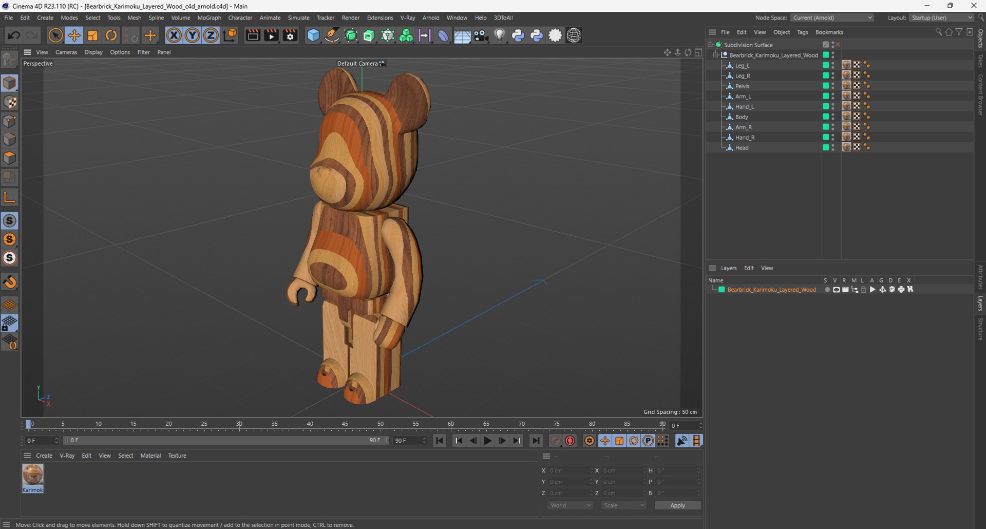 3D Bearbrick Karimoku Layered Wood - TurboSquid 2271596