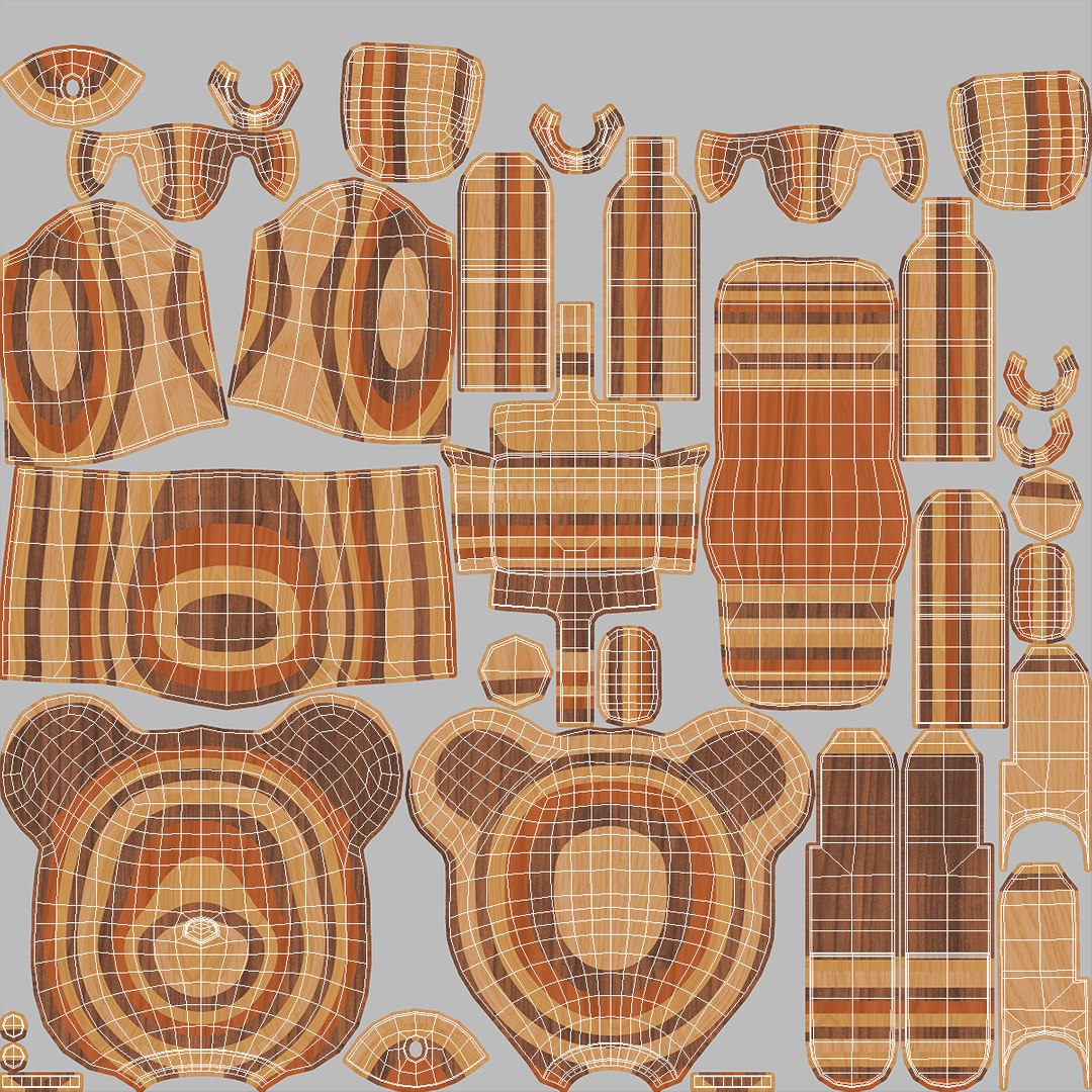 3D Bearbrick Karimoku Layered Wood - TurboSquid 2271596