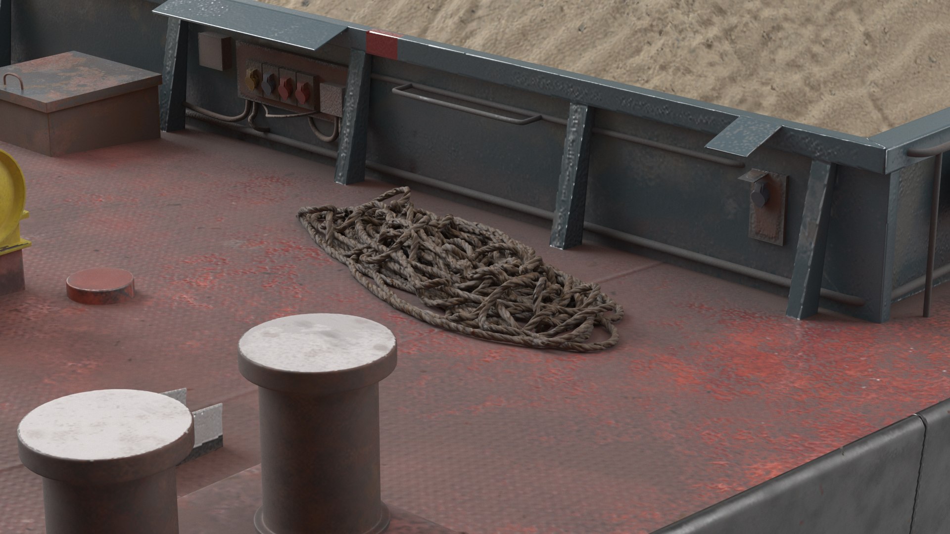 3D Model Hopper Barge With Sand - TurboSquid 2386132