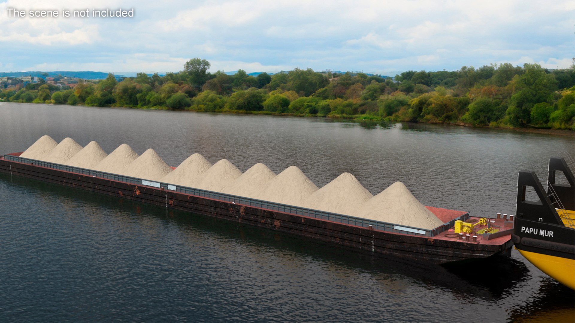 3D Model Hopper Barge With Sand - TurboSquid 2386132