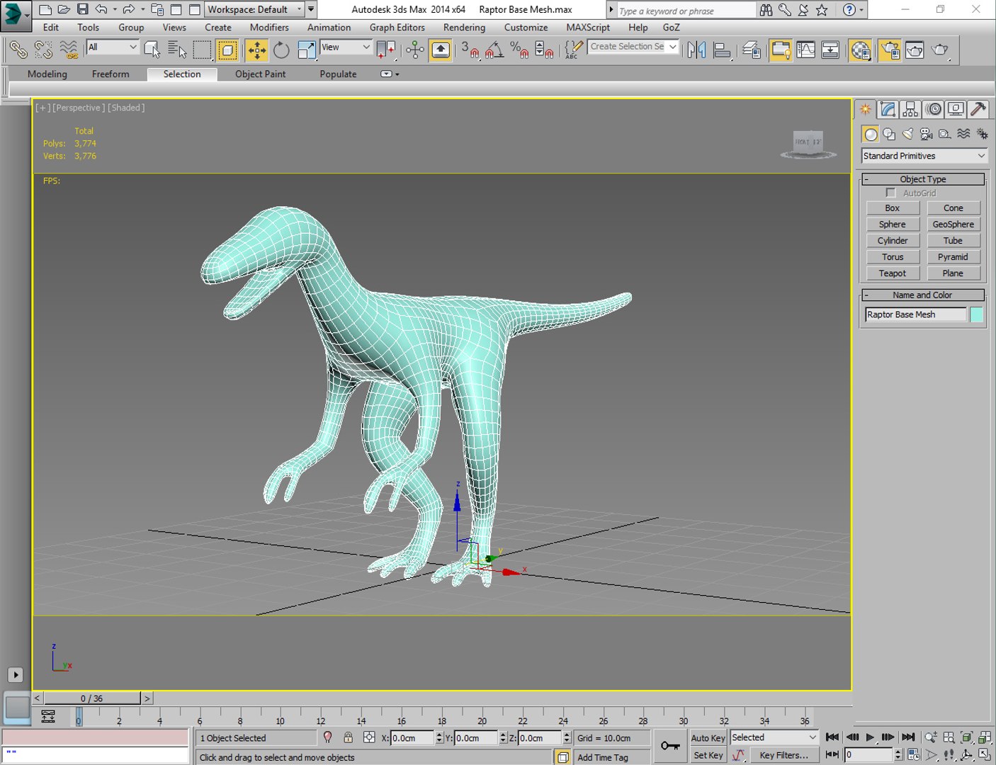 Raptor Base Mesh 3ds