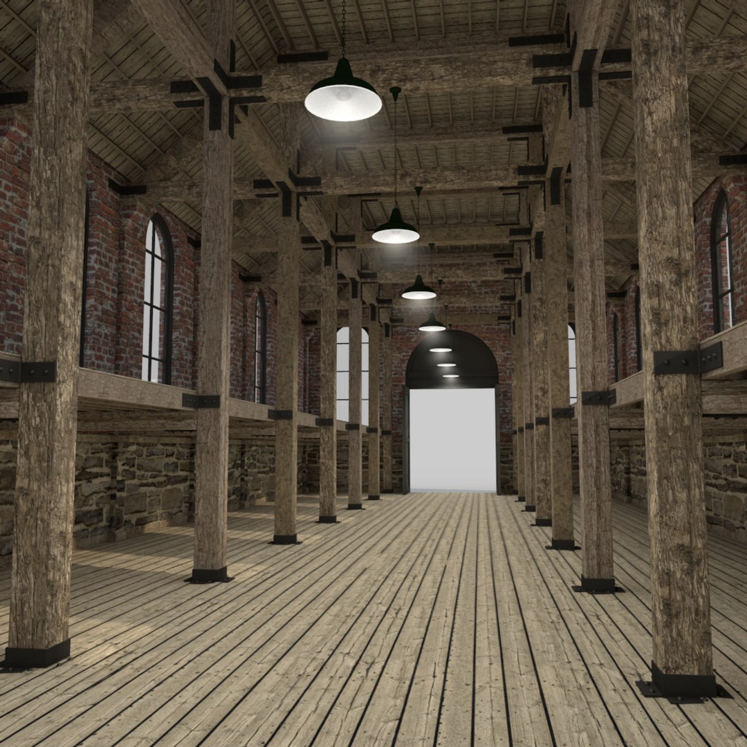 3d Industrial Building Warehouse Architecture Model