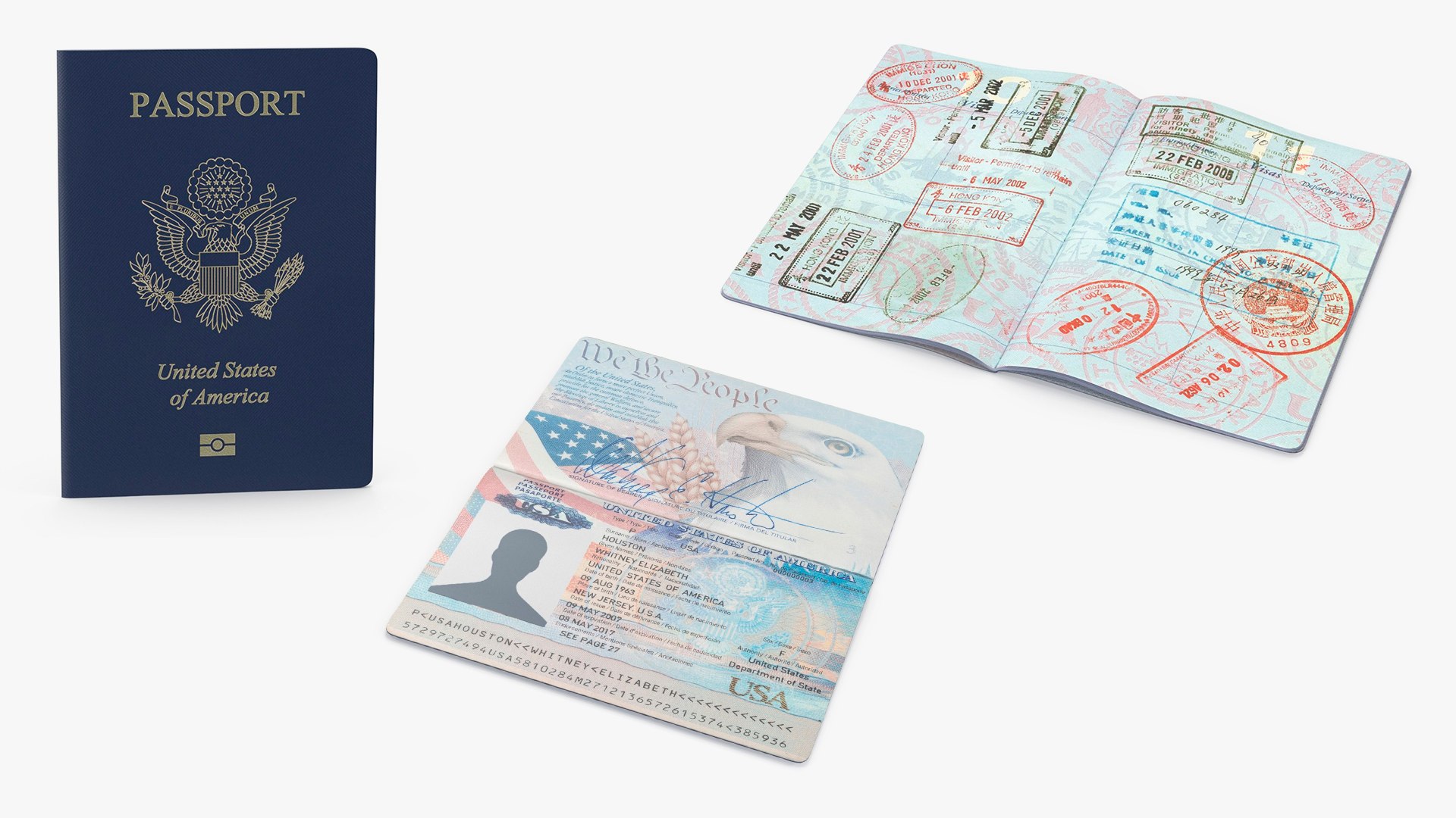 USA Passports Collection 3D Model - TurboSquid 2248793