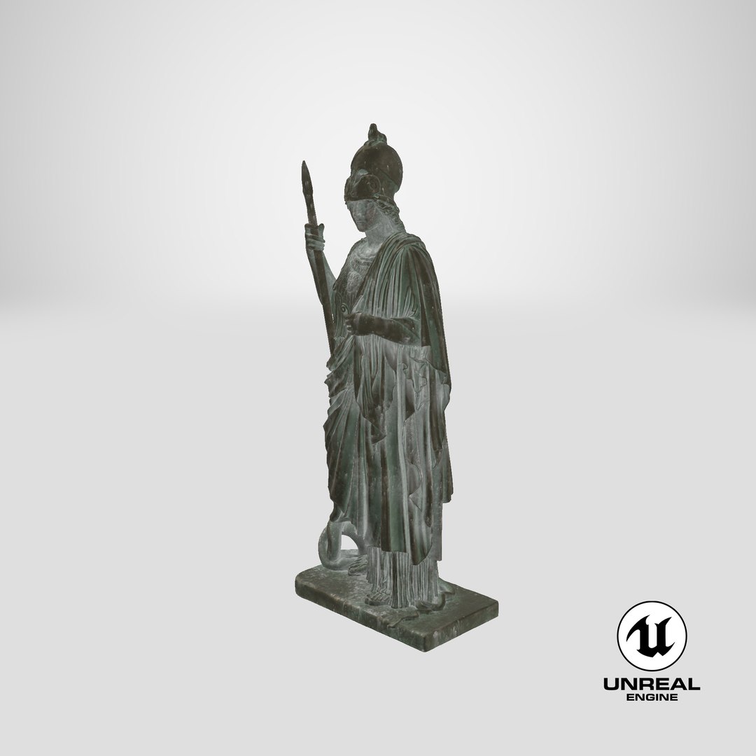 3D Statue Goddess Athena Bronze Old - TurboSquid 2076215