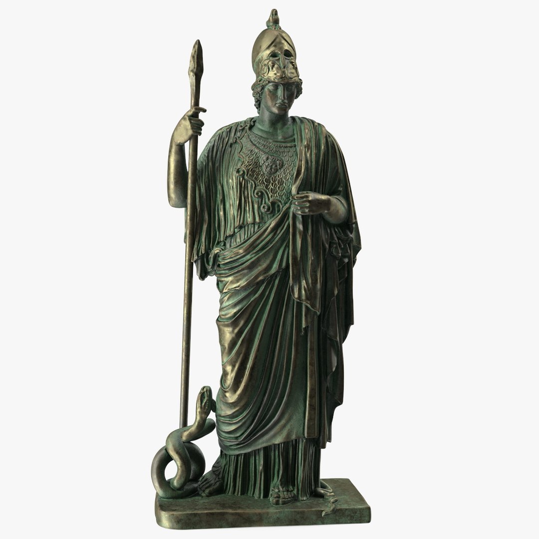 3D Statue Goddess Athena Bronze Old - TurboSquid 2076215