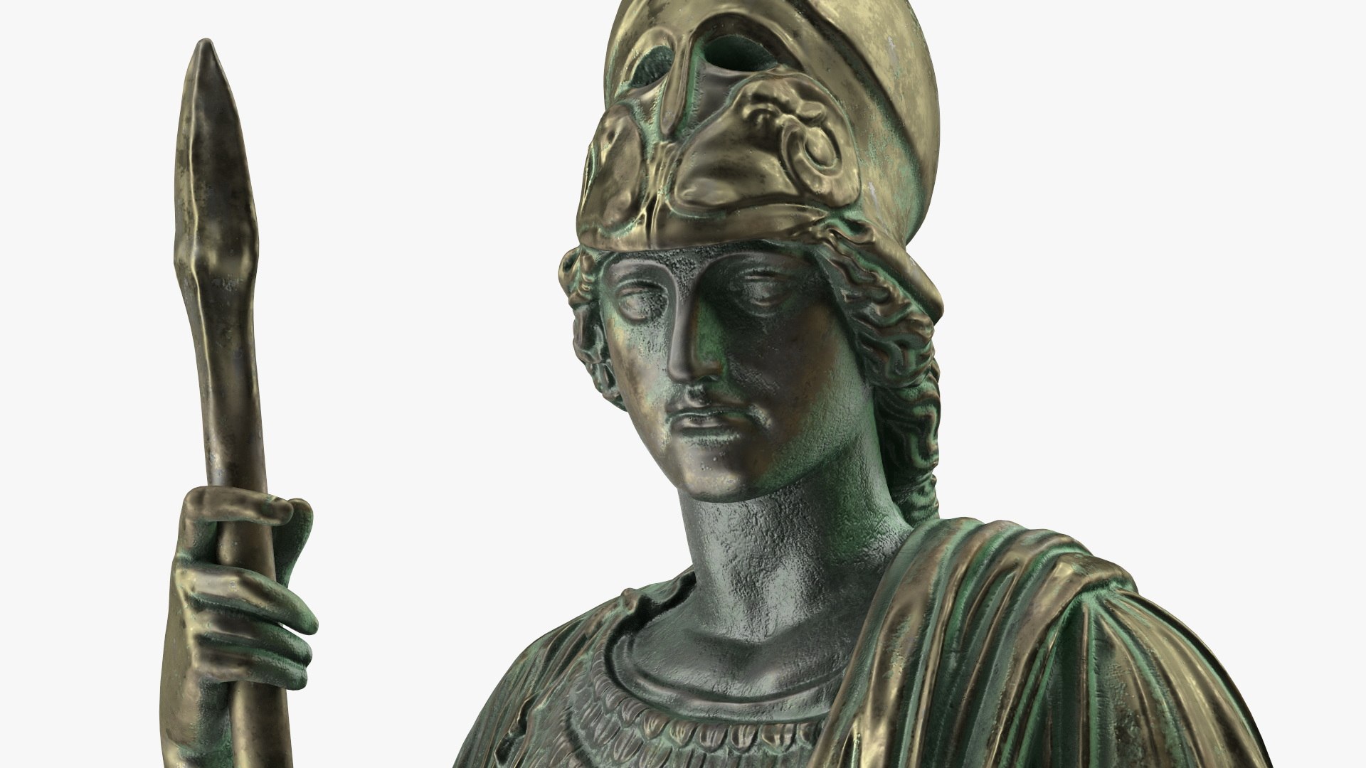 3D Statue Goddess Athena Bronze Old - TurboSquid 2076215