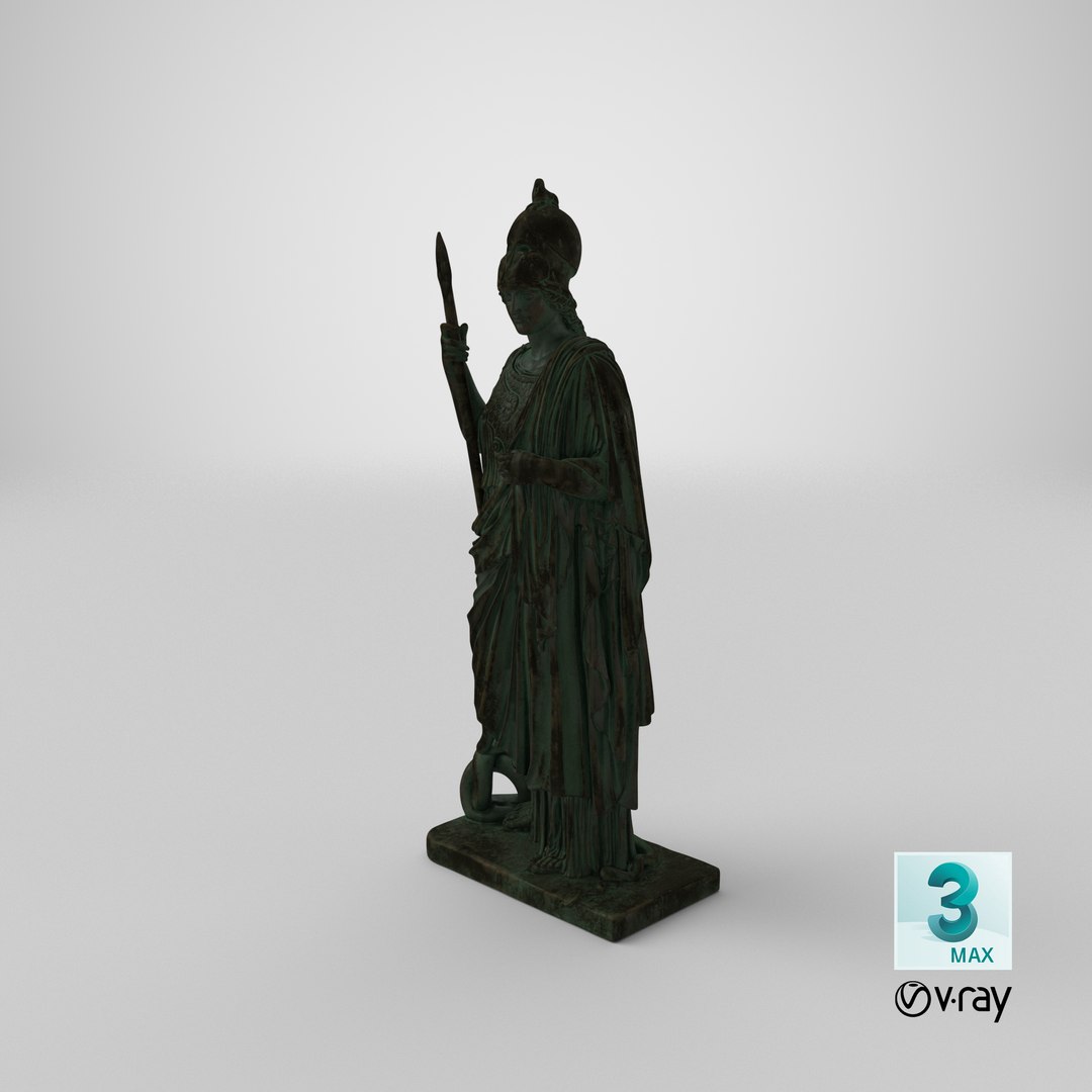 3D Statue Goddess Athena Bronze Old - TurboSquid 2076215