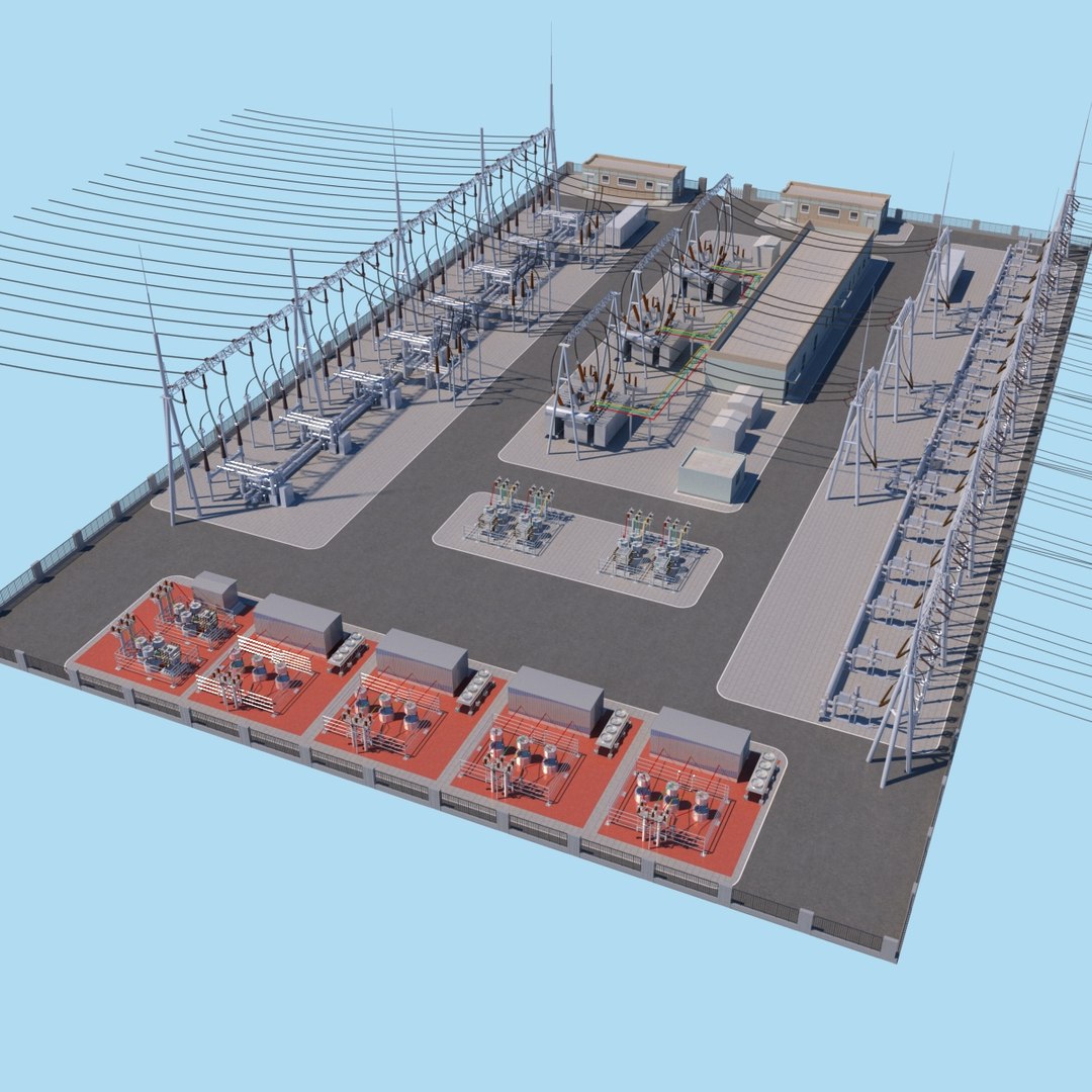 3D Substation Model - TurboSquid 2234836