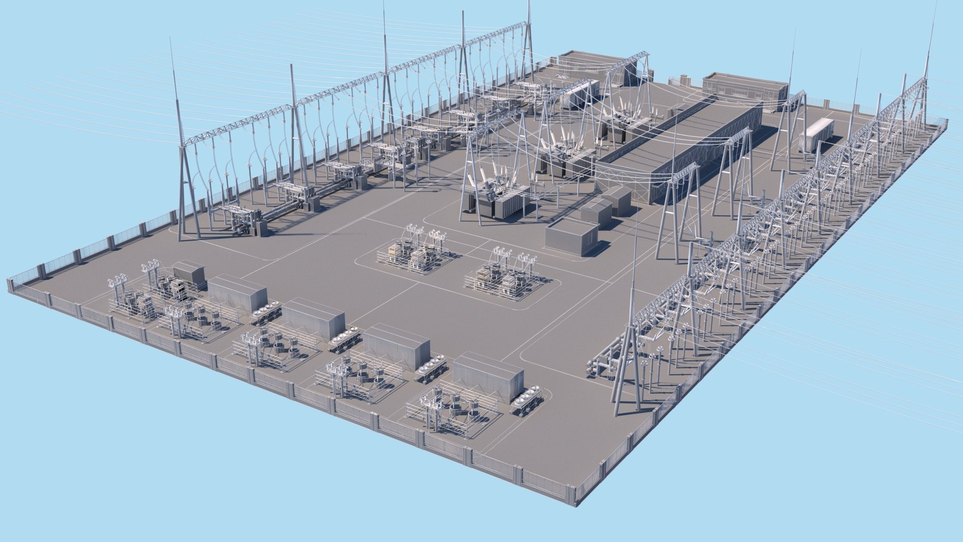 3D Substation Model - TurboSquid 2234836