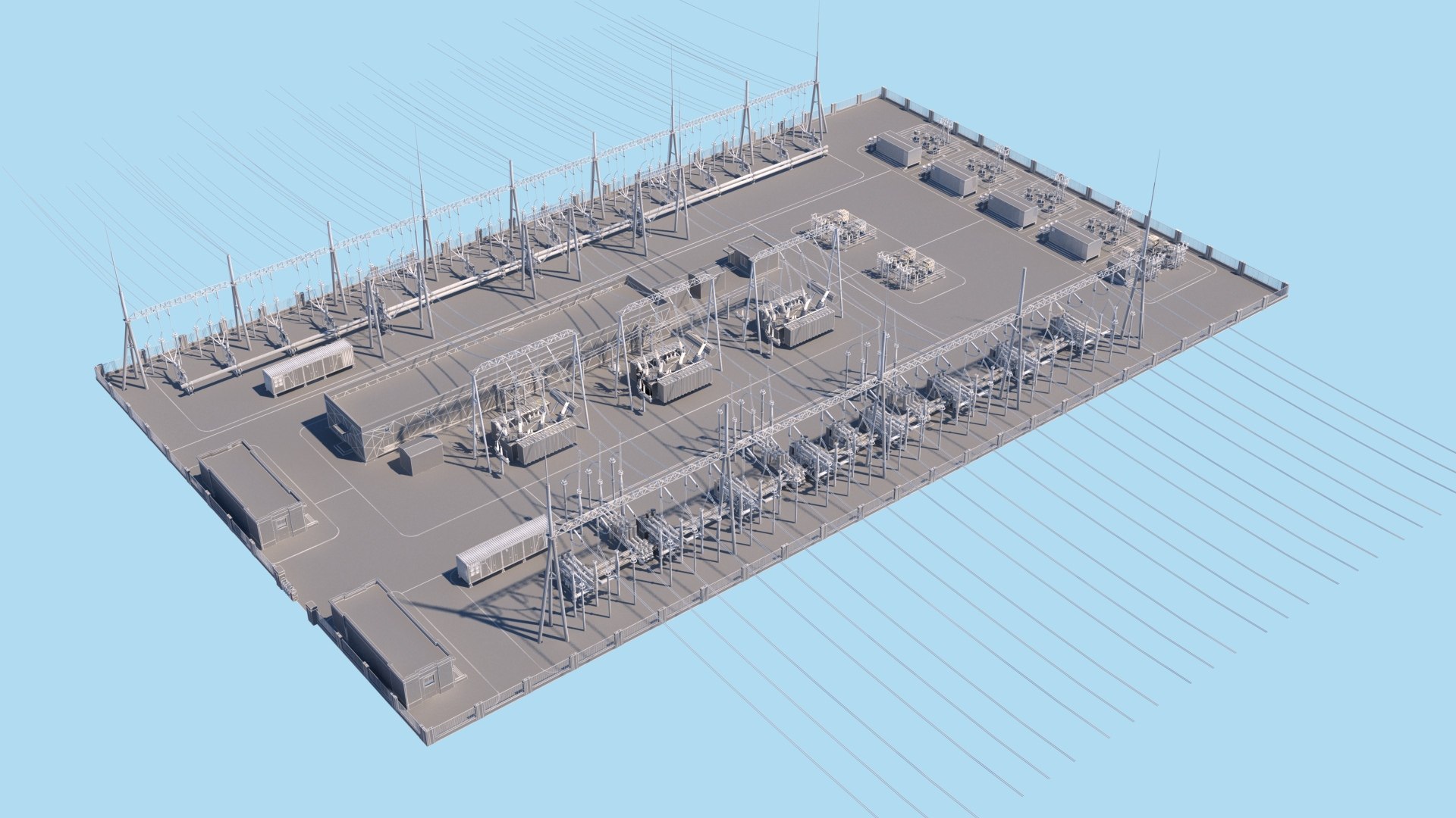 3D Substation Model - TurboSquid 2234836