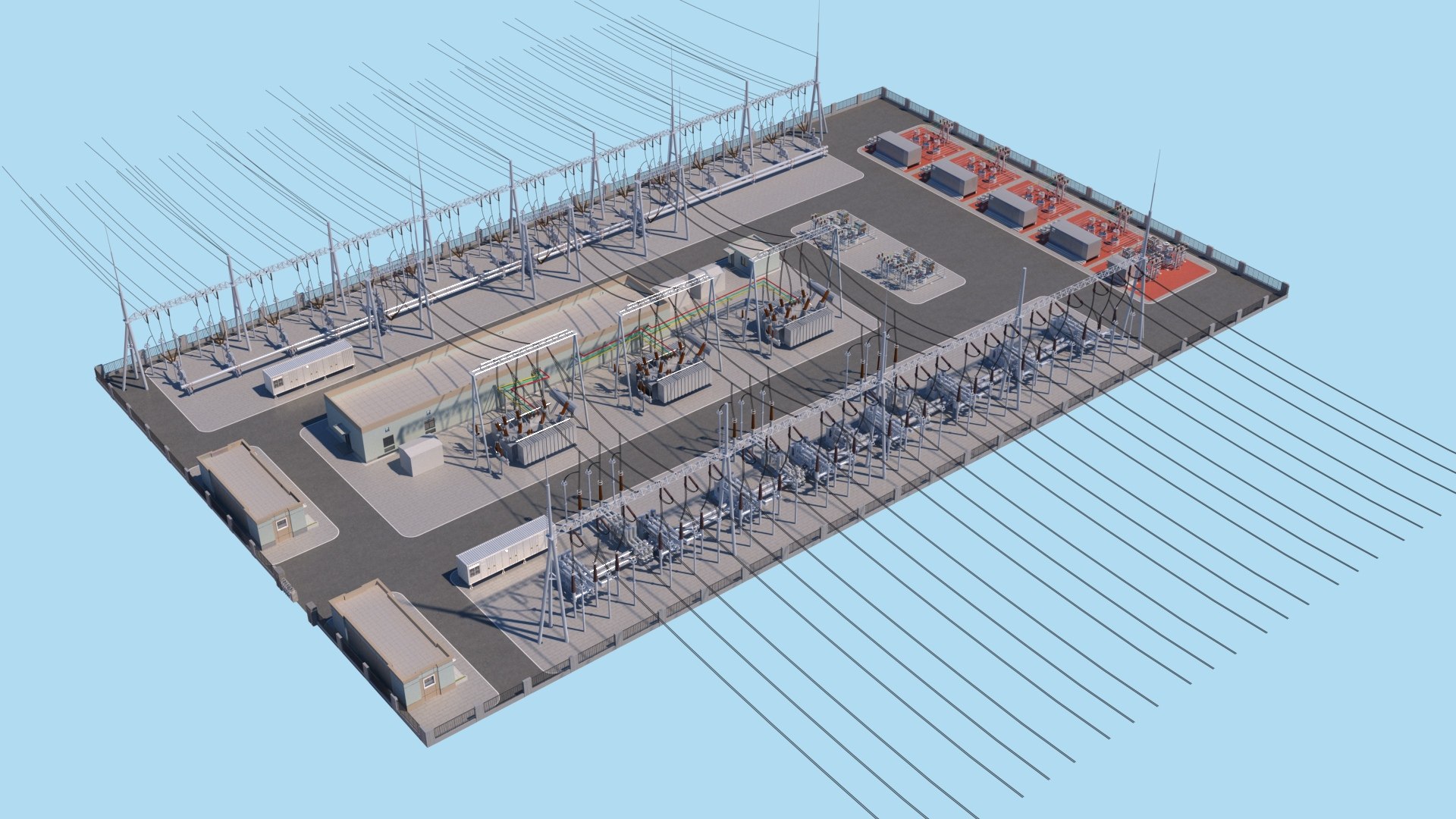 3D Substation Model - TurboSquid 2234836