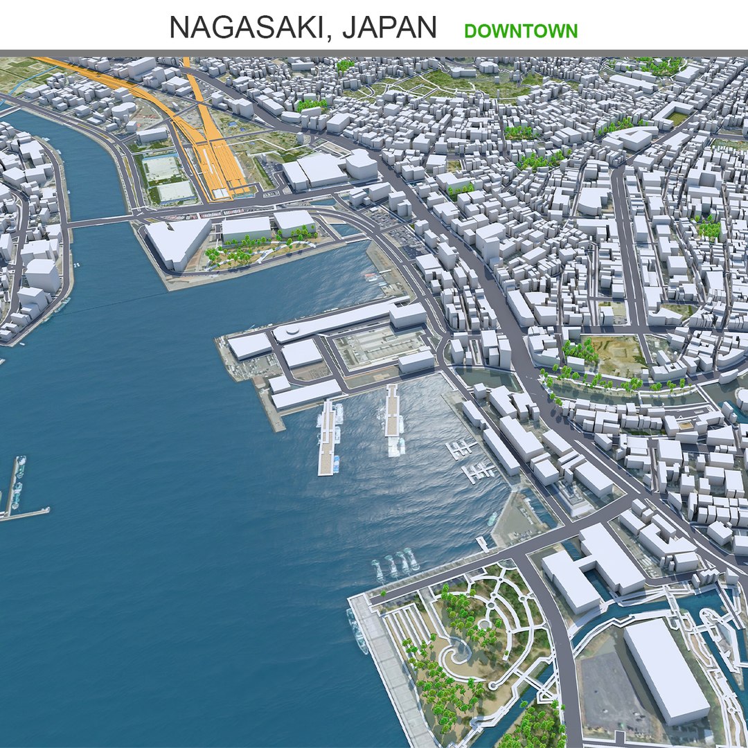 modèle 3D de Centre-ville de Nagasaki au Japon - TurboSquid 1989463